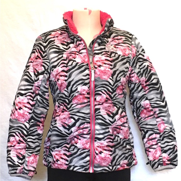 ZeroXposur | Jackets & Coats | Girls Pink Floral Zebra Print Coat By ...